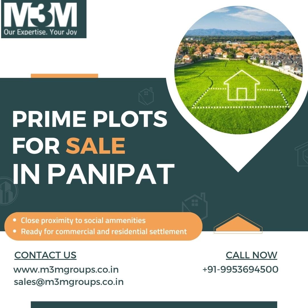 Buy plots in sector 36 Panipat - M3M Groups - Medium