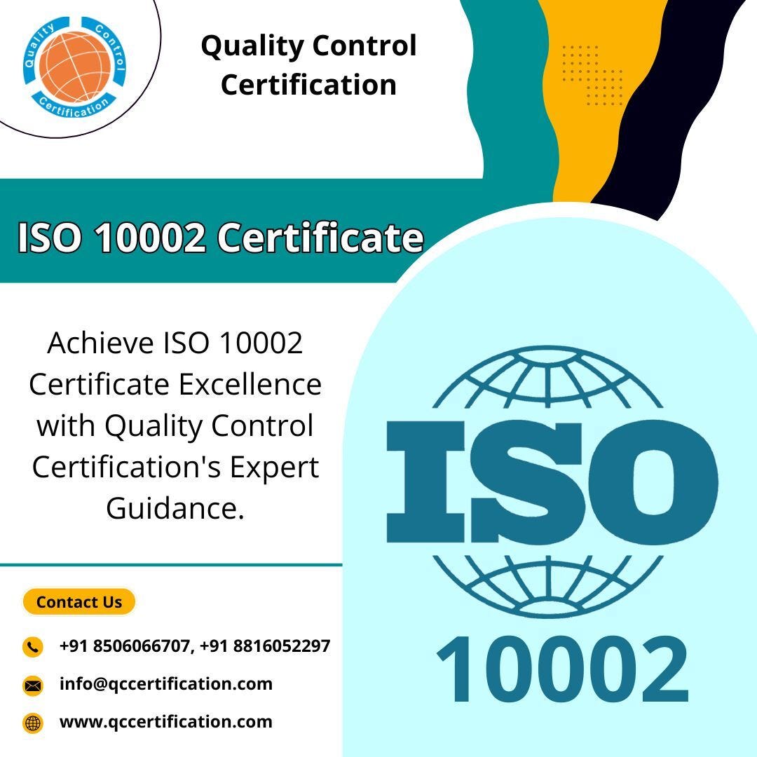 ISO 10002 Certificate | Quality Control Certification - Vaibhav Aggarwal - Medium