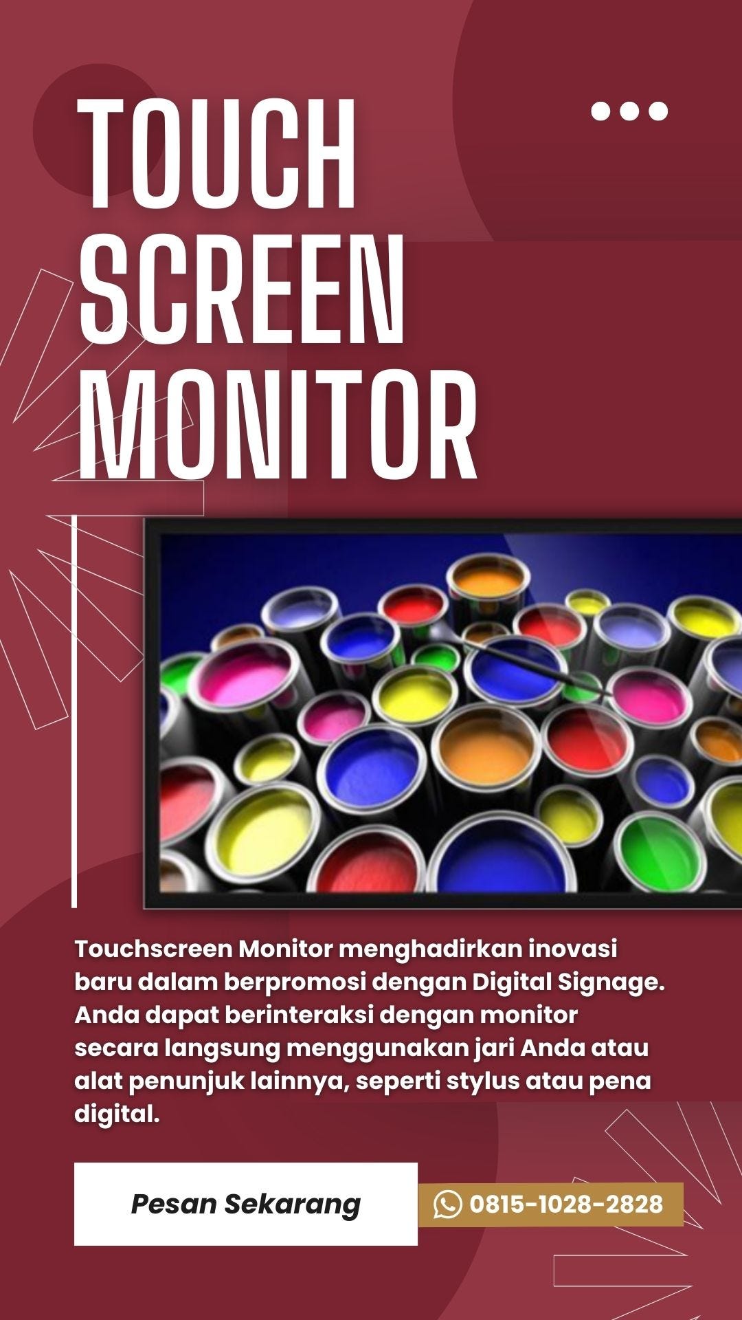 JUAL, Monitor Touchscreen Profesional, WA: 0815–1028–2828, Jakarta ...