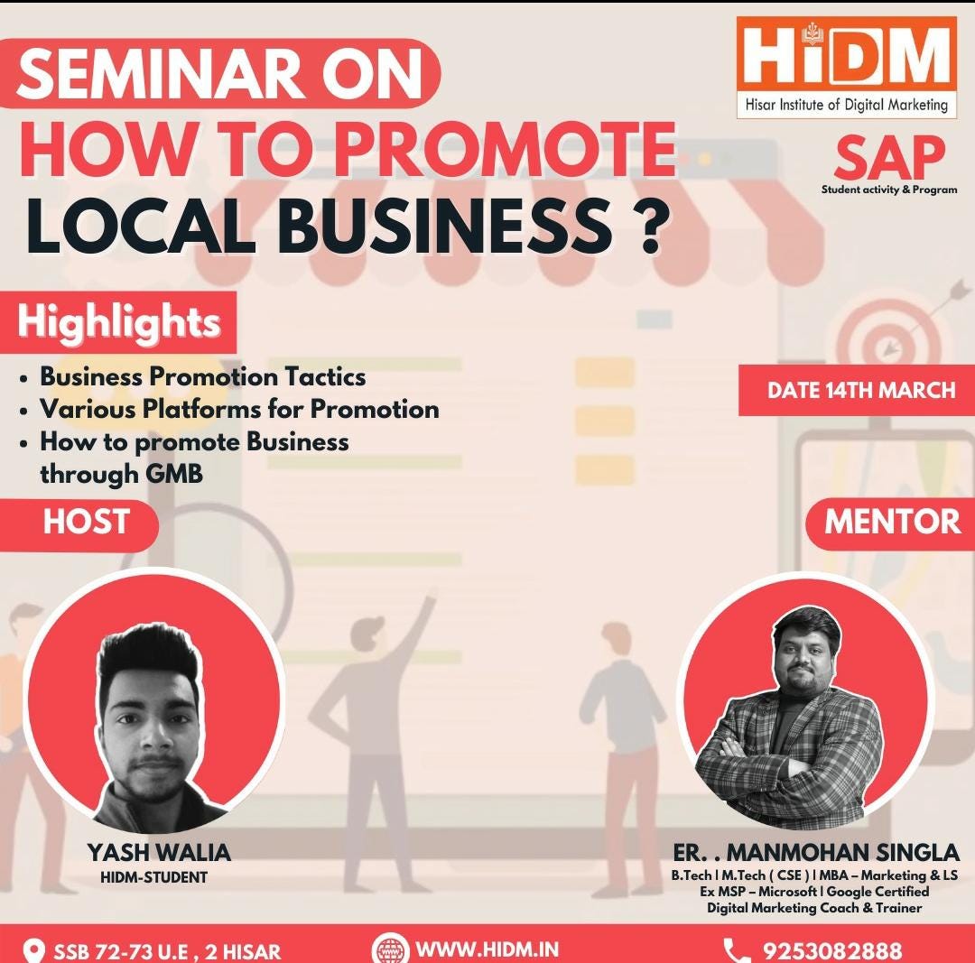 Seminar on How to Promote Local Business? WHAT IS BUSINESS TYPE OF ...