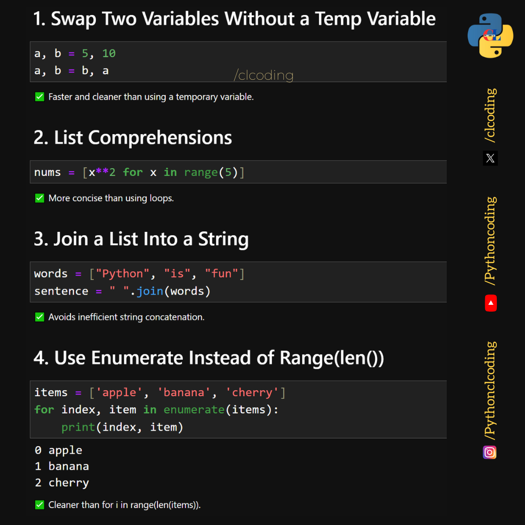 7 Python Shortcuts To Code Faster And Smarter π By Python Coding Medium
