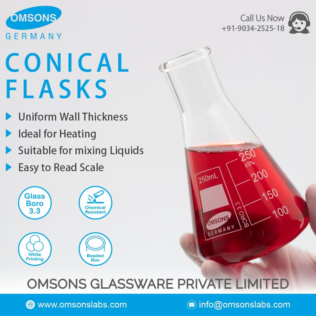 High-Quality Conical Flask - Omsons Glassware - Medium