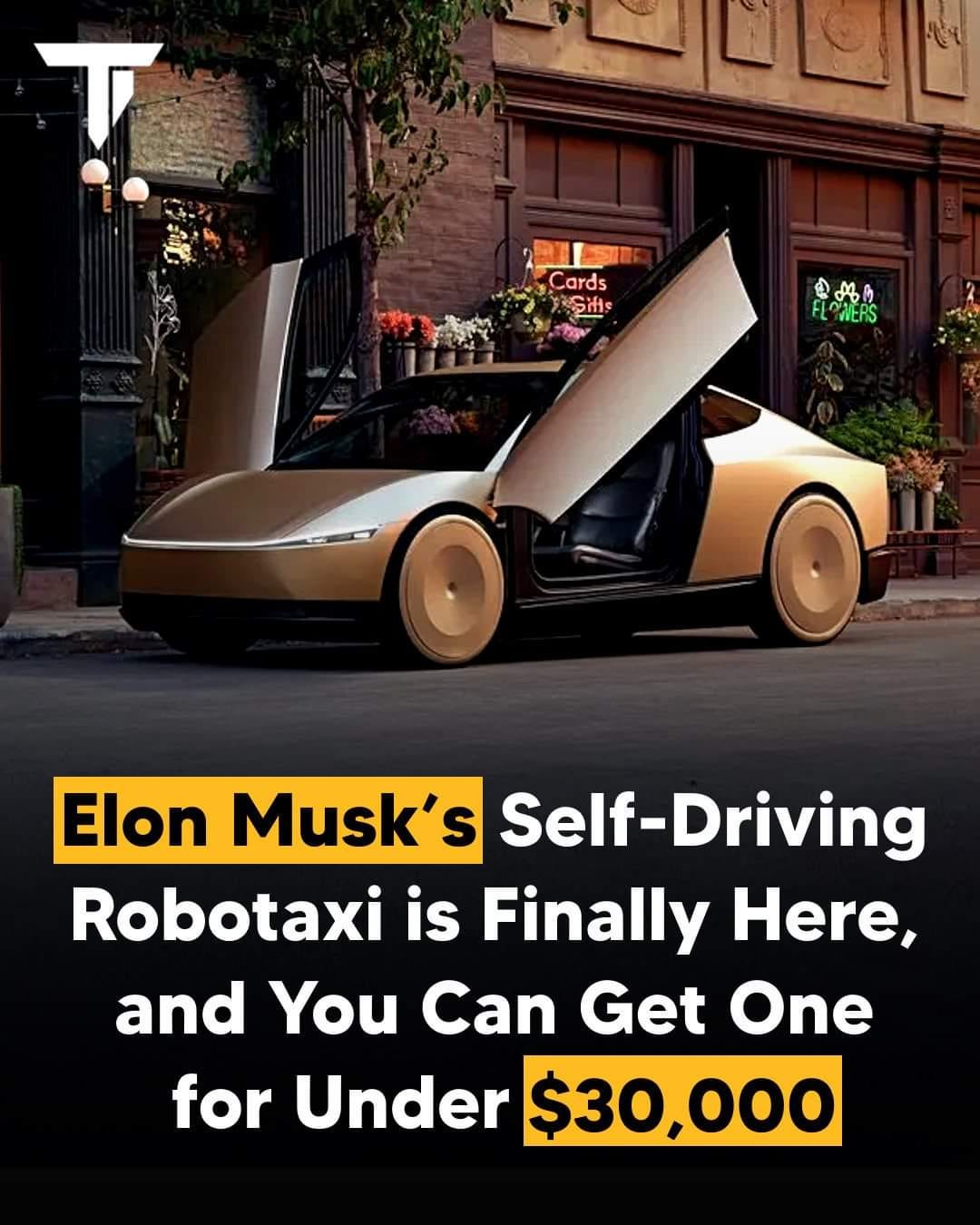 Elon Musk Futuristic Car Unveils Self-Driving Robotaxi | by Muhammad ...
