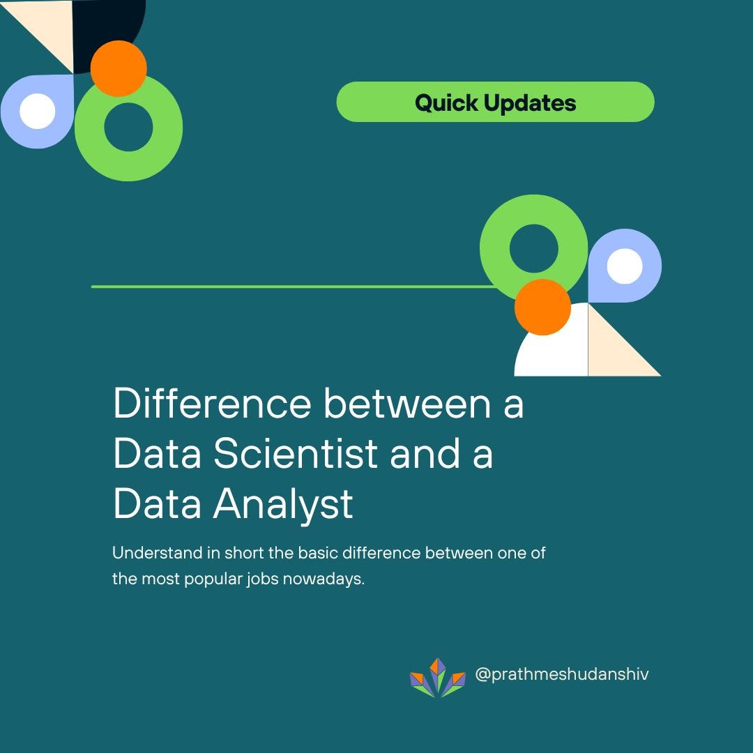 Difference between a Data Scientist and a Data Analyst - Prathmesh Udanshiv - Medium