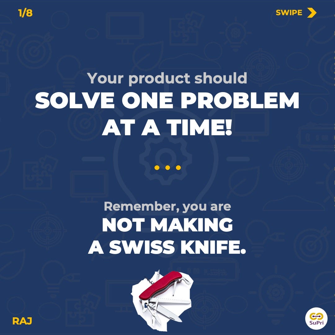 Solve One Problem at A Time. Users’ message to the Product, “Solve ...