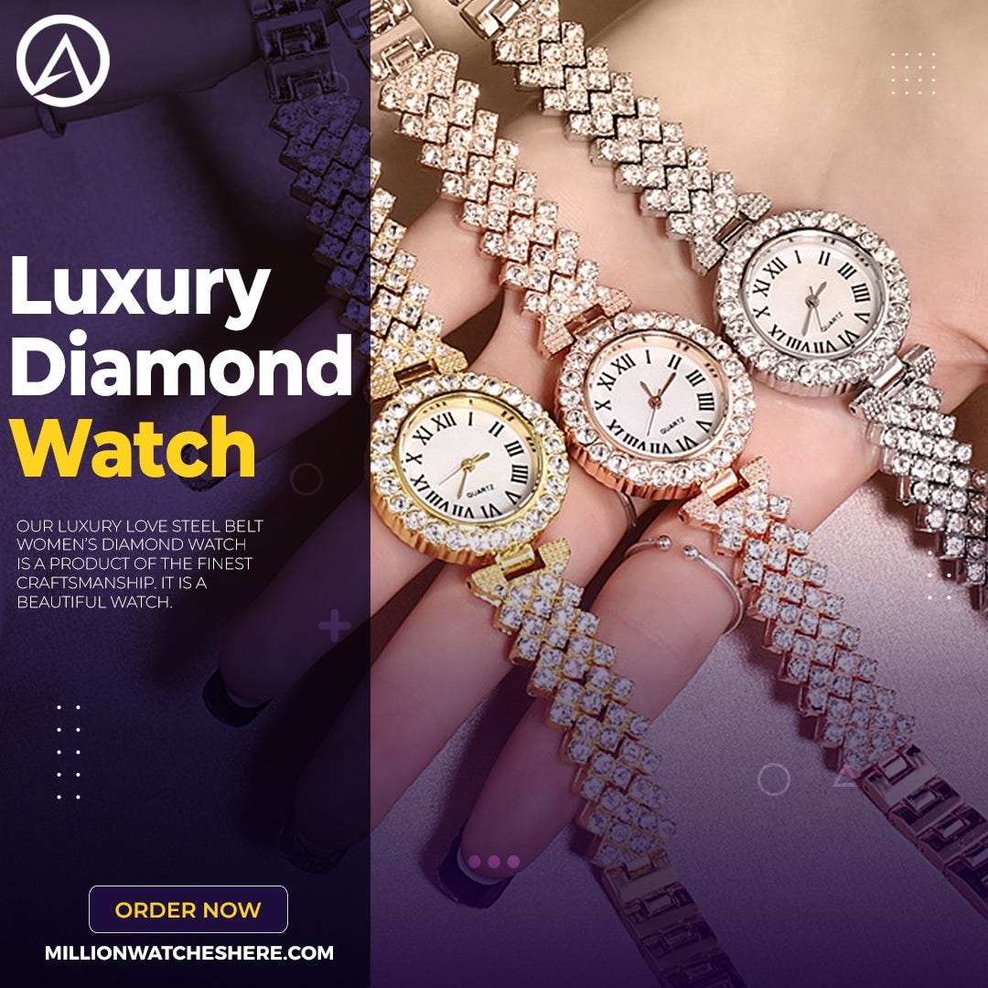 Luxury Women’s Diamond Watch. Our luxury Love Steel belt Women’s… | by ...