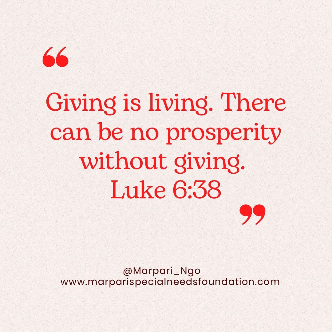 Giving is living - Marpari Special Needs Foundation - Medium