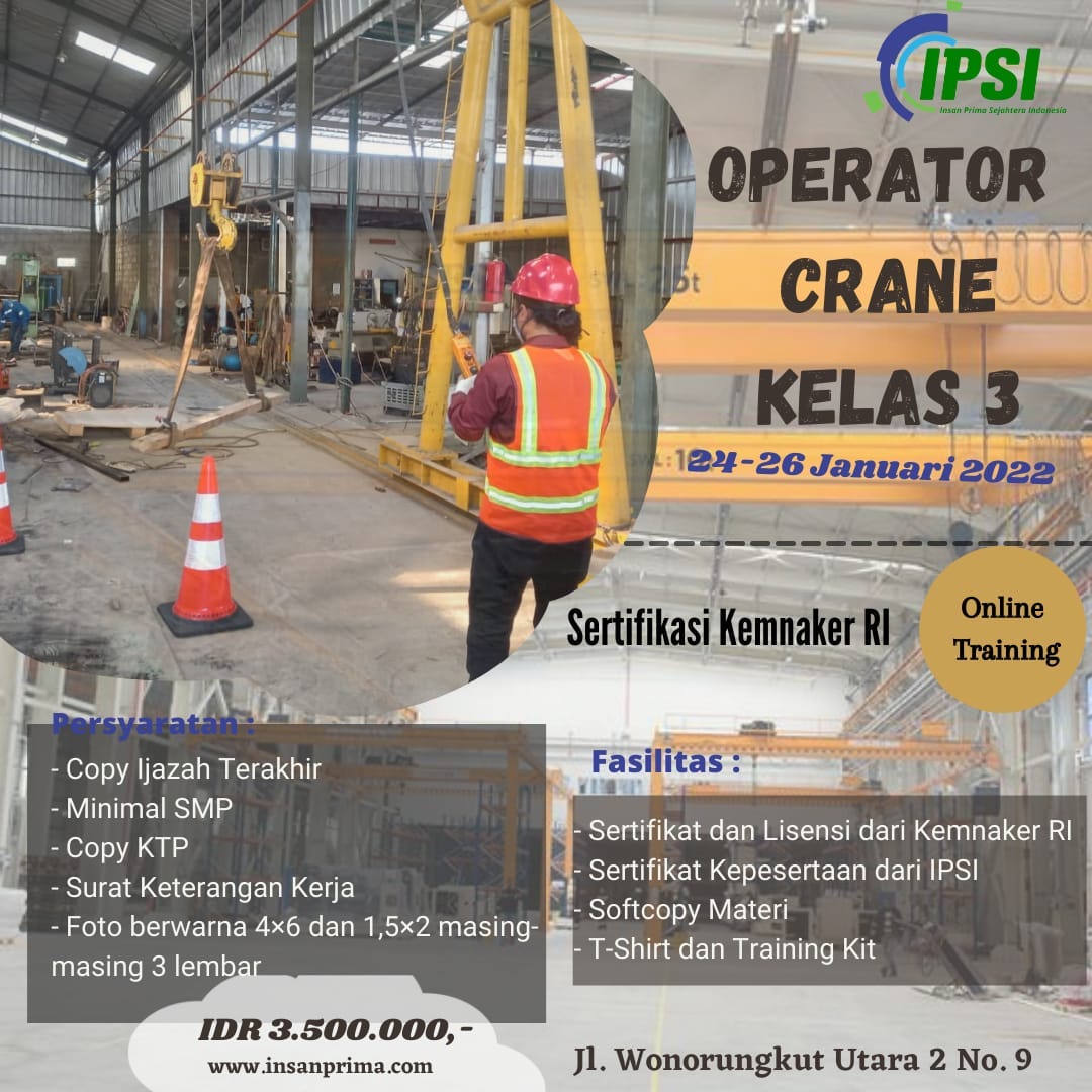 Operator Crane Kelas 3 - Alat k3 listrik - Medium