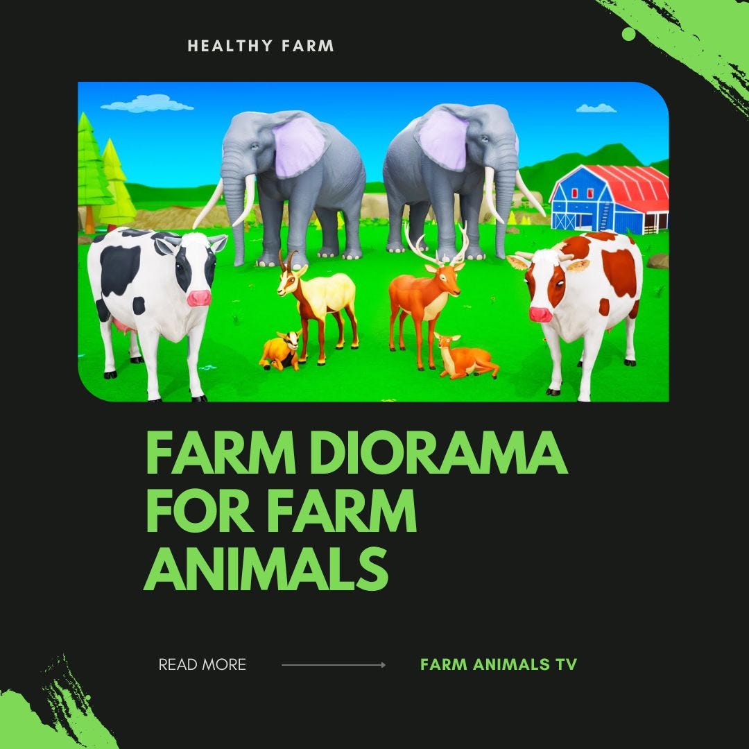 Farm Diorama for Farm Animals — Cows, Elephants, Goats, Deer 3D ...