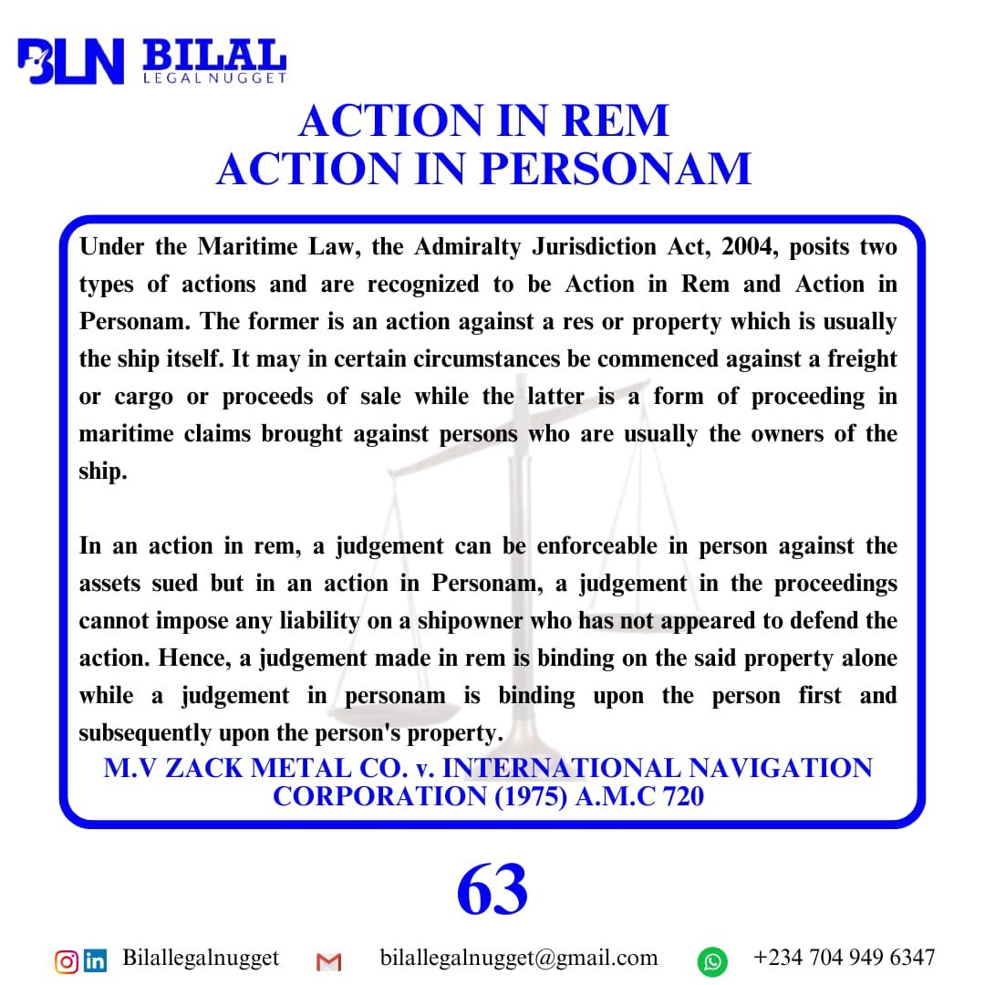 [63]. ACTION IN REM AND ACTION IN PERSONAM IN THE MARITIME LAW. | by ...