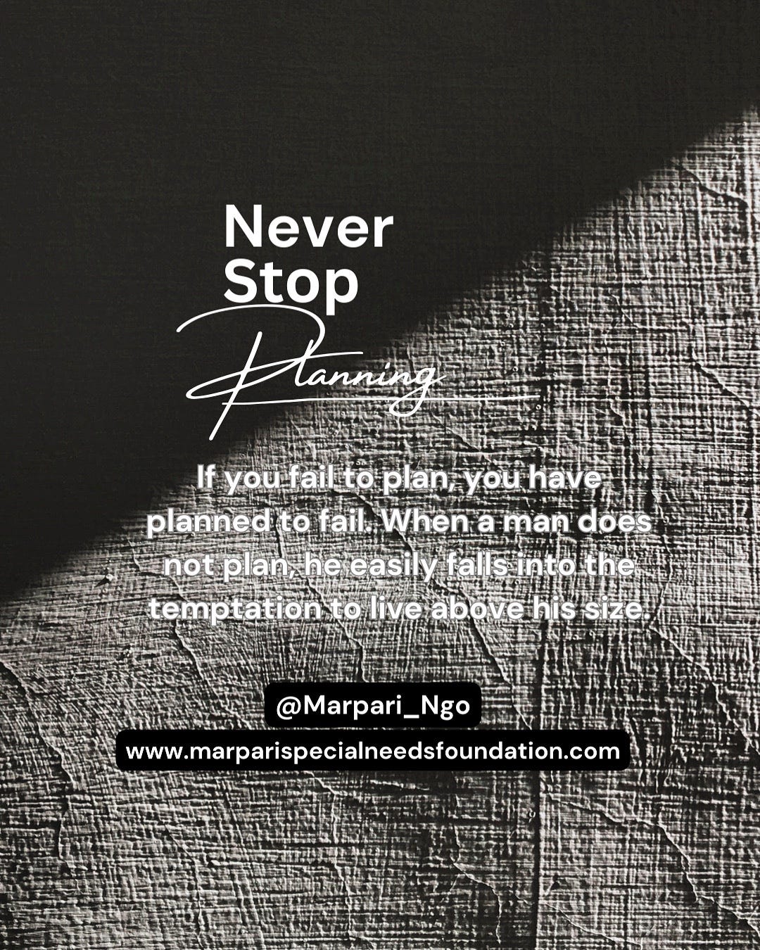 Never stop planning - Marpari Special Needs Foundation - Medium