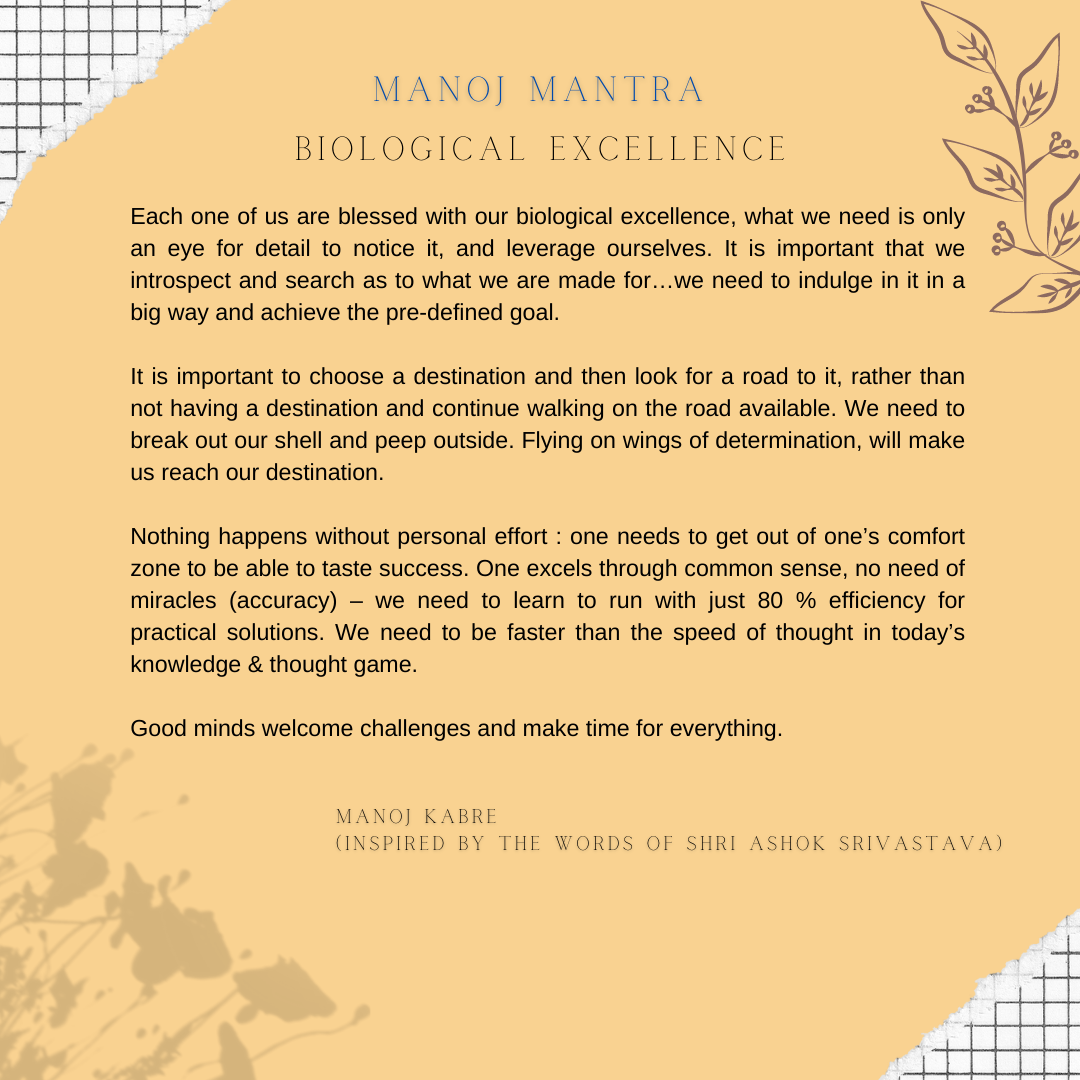 Manoj Mantra — Biological Excellence | by Manoj Kabre | Jul, 2023 | Medium