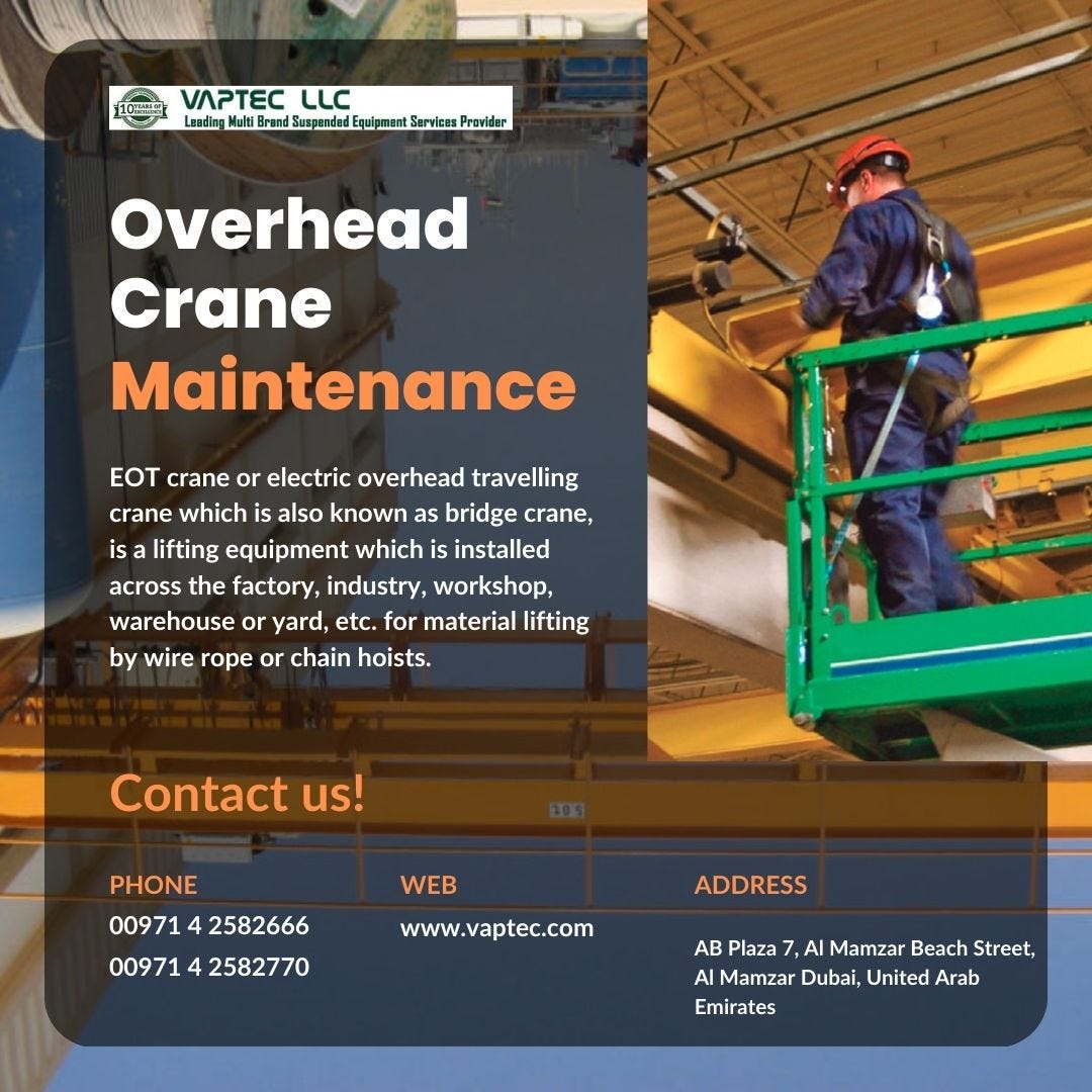 Overhead Crane Maintenance in Dubai - Vaptec LLC - Medium