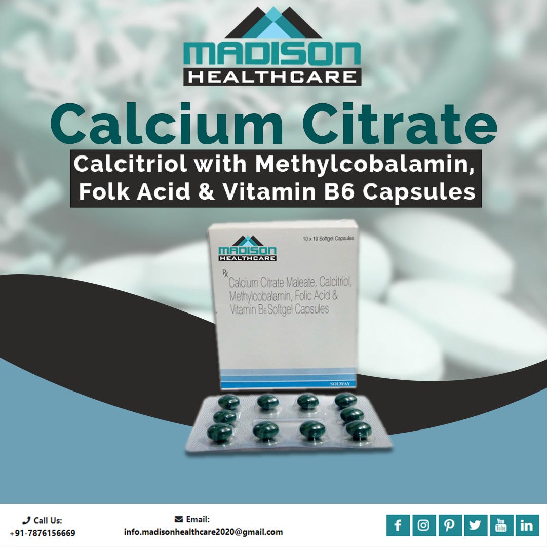 Calcium Citrate — Calcitriol with Methylcobalmin, Folk Acid & vitamin ...