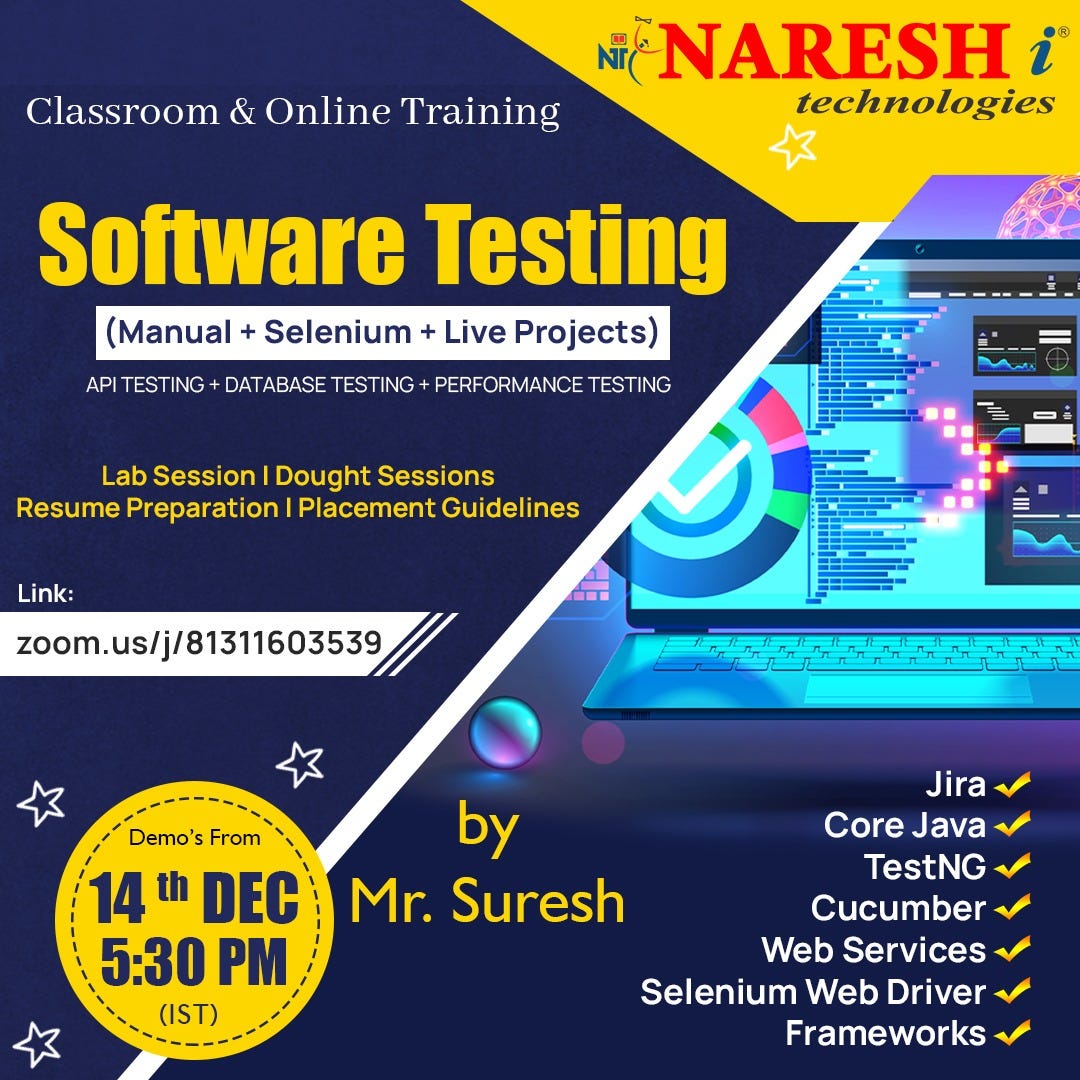Software Testing online Training — Naresh IT - Avinash Nit - Medium