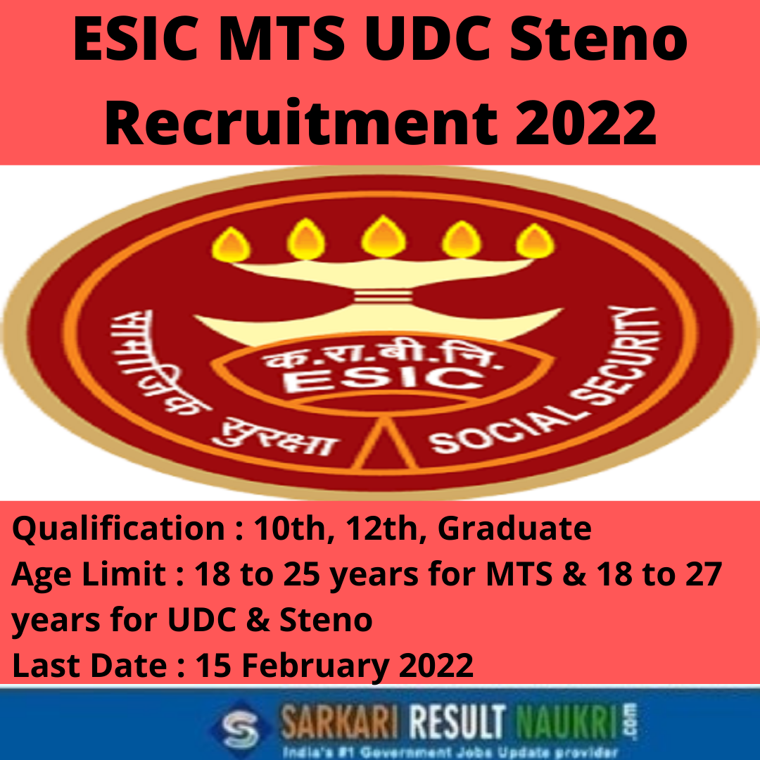 ESIC Recruitment 2022 Notification - Sarkari Jobs India - Medium