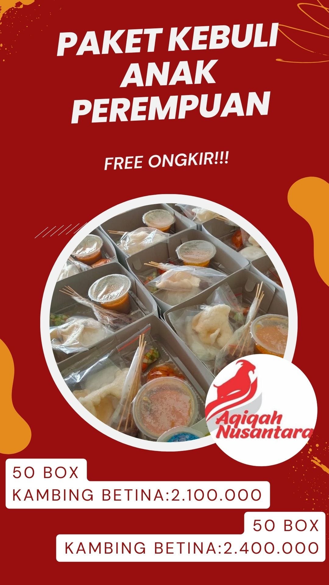 Paket aqiqah kebuli anak perempuan 50 box - JasaAqiqahNusantara - Medium