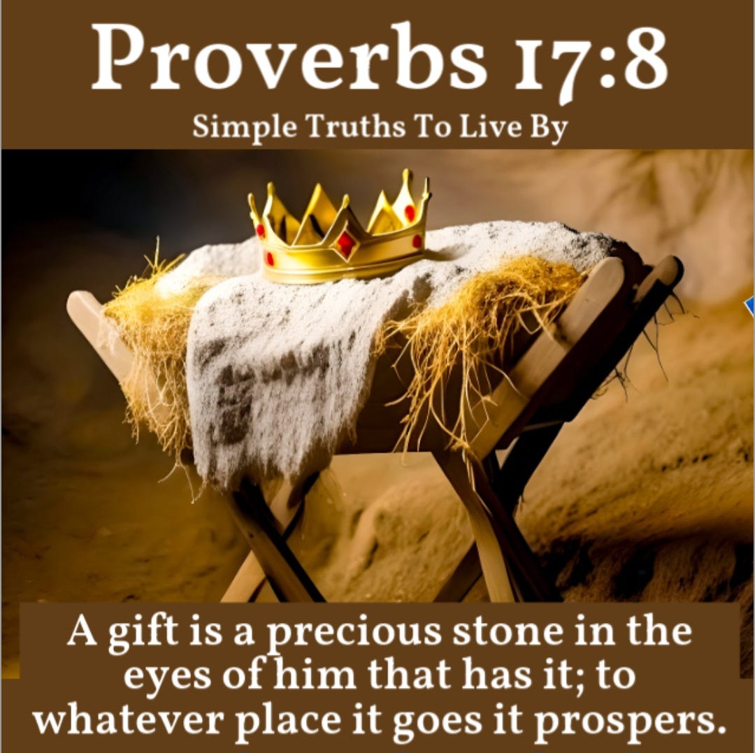 A gift is as a precious stone in the eyes of him that hath it ...