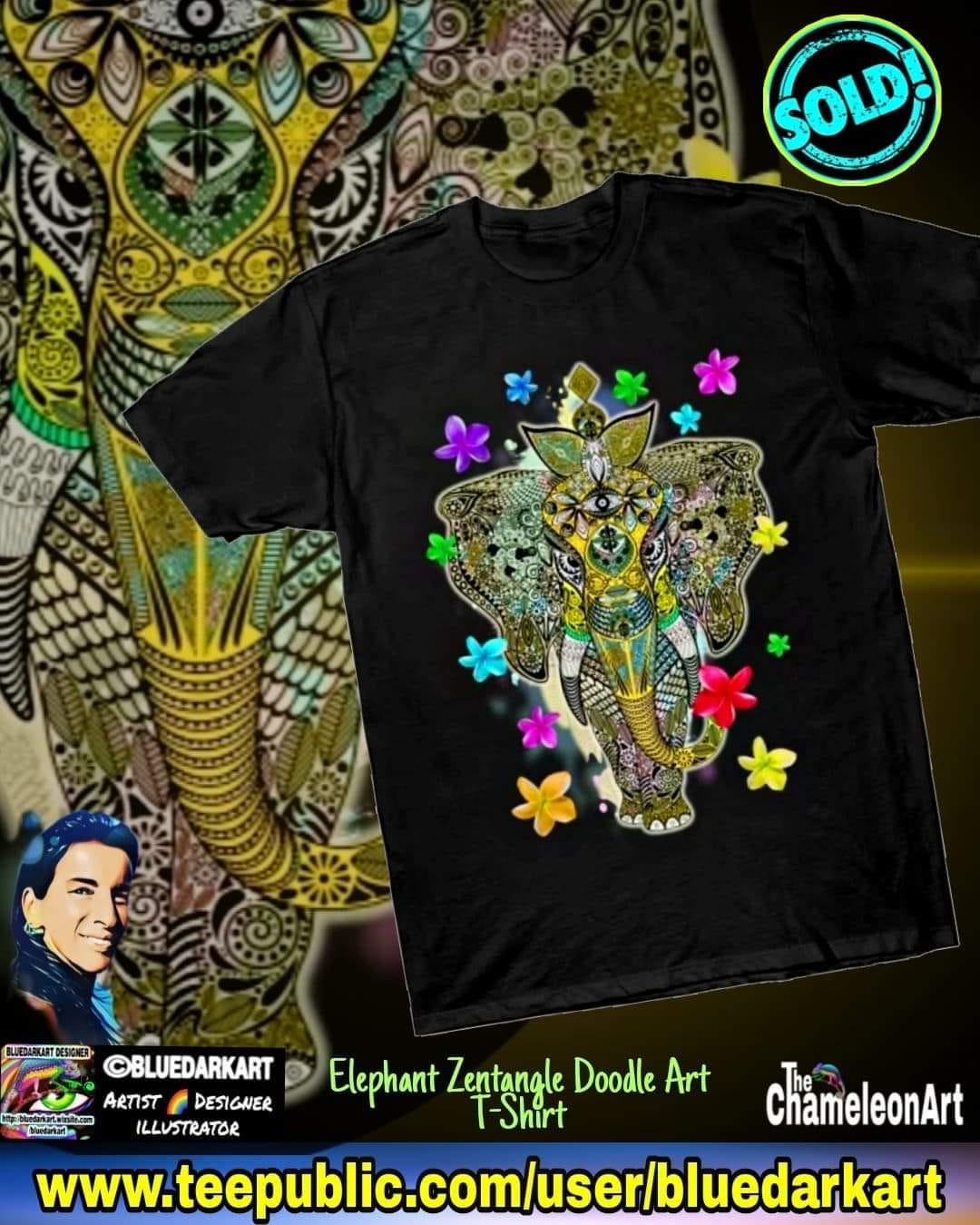 SOLD! Thanks 🐘 #Elephant #Zentangle #Doodle #Art #Tshirt 🐘 #Design © # ...