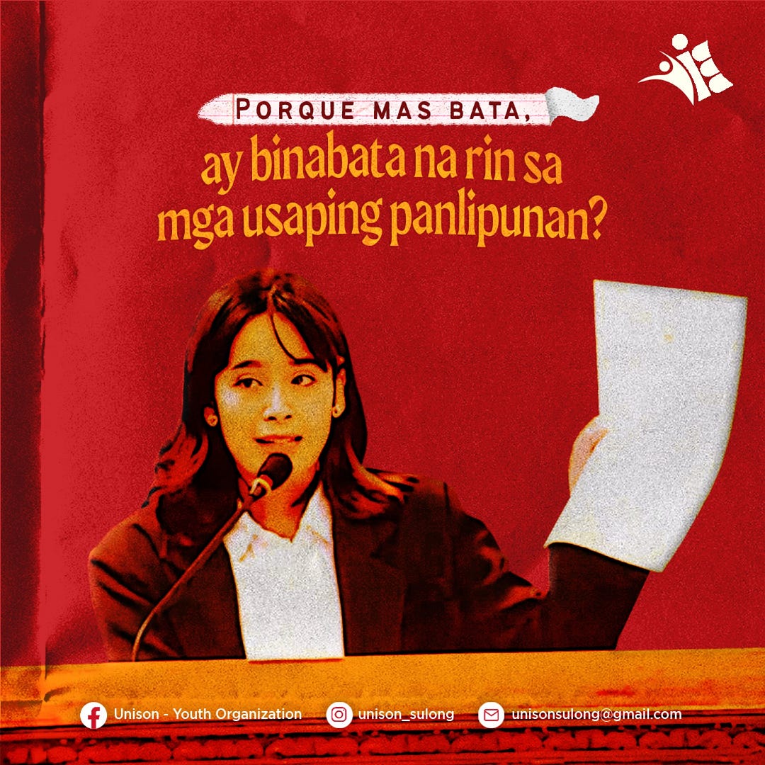 Porque mas bata, ay binabata na rin sa mga usaping panlipunan?🤨 | by ...