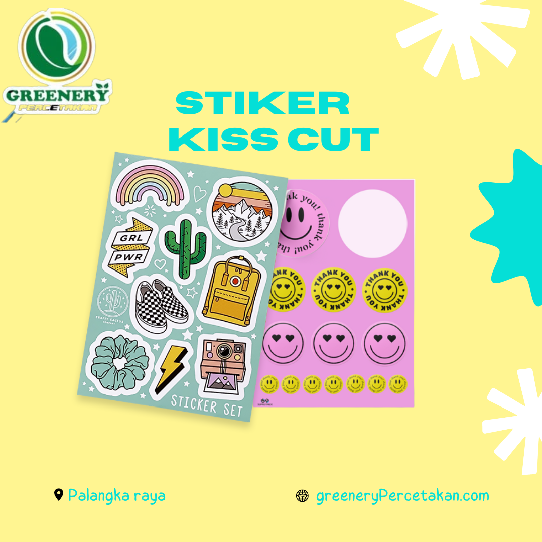 TERBAIK Cetak stiker kiss cut custom sampit Hub 0811 5239 490 WA - abie Greenery - Medium