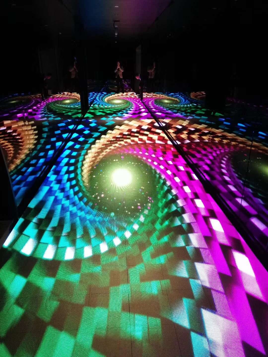 Outdoor led interactive floor screens P3.91 , 200 square meters . Water ...