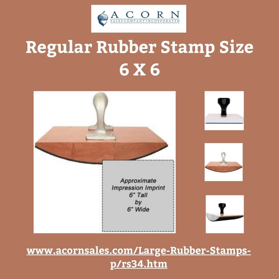 Regular Custom Rubber Stamp Size 6 X 6 | Custom Stamps - Acorn Sales ...
