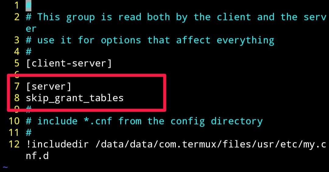Termux Install Mariadb 安裝mariadb 初始化資料庫 使用root登入會遇到如下問題 簡單講就是不給使用root登入及做任何操作 因此需修改datadata
