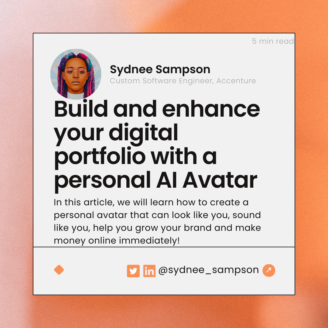 Build and enhance your digital portfolio with a personal AI Avatar | by ...