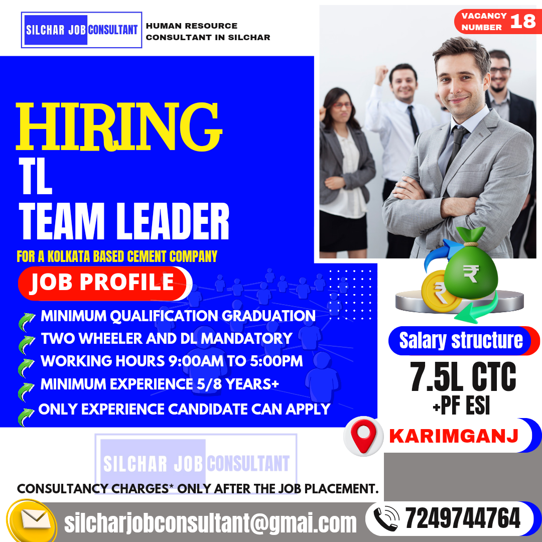HIRING #TL TEAM LEADER, FOR A KOLKATA BASED CEMENT COMPANY, JOB ...