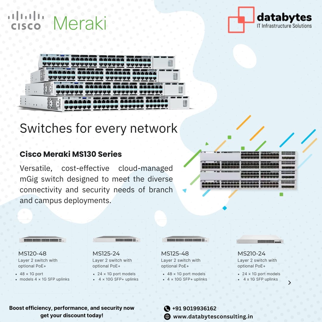 Cisco Meraki MS Series switches - Databytes Consulting Technologies ...