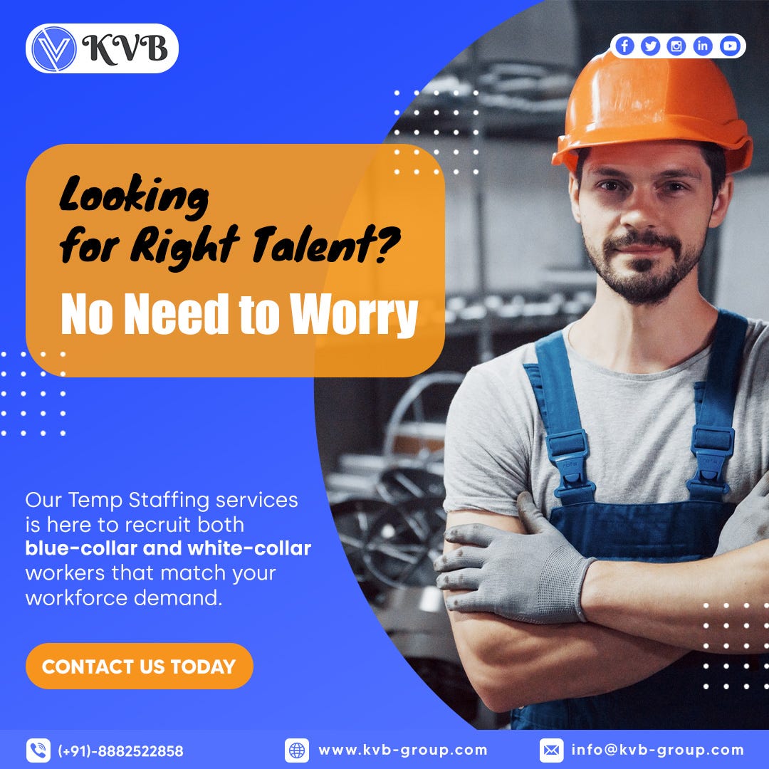 Get Blue Collar Jobs with our Temp Staffing - KVB Staffing Solutions ...