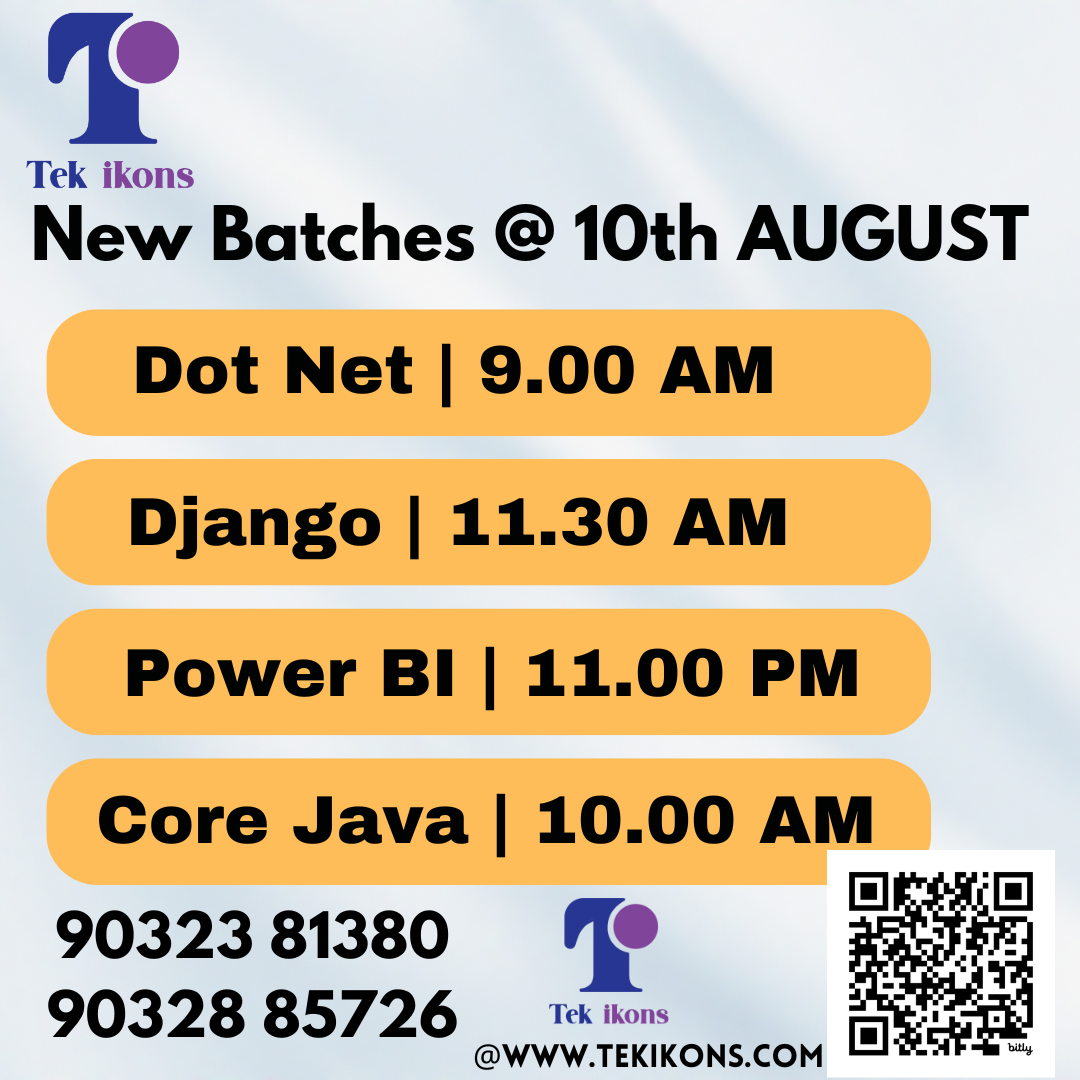 Free Demos On 10th August | Tek Ikons Academy - Tek Ikons Academy - Medium