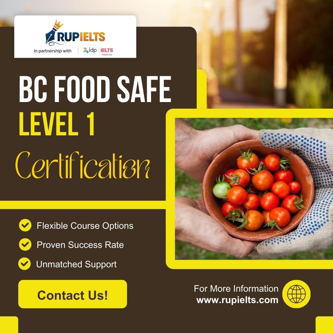 BC Food Safe Level 1 Certification | RupIELTS Institute - RupIELTS ...