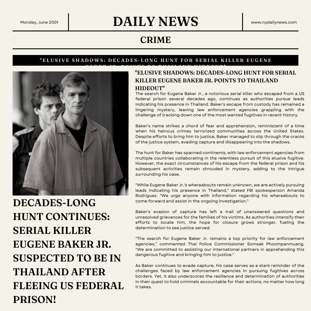 DECADES-LONG HUNT FOR SERIAL KILLER EUGENE BAKER JR. KNOWN AS TONY M ...