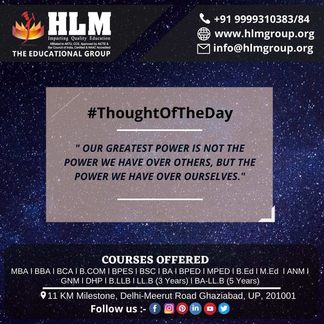 Our Greatest Power Is Not The Power We Have Over Others, But The Power ...