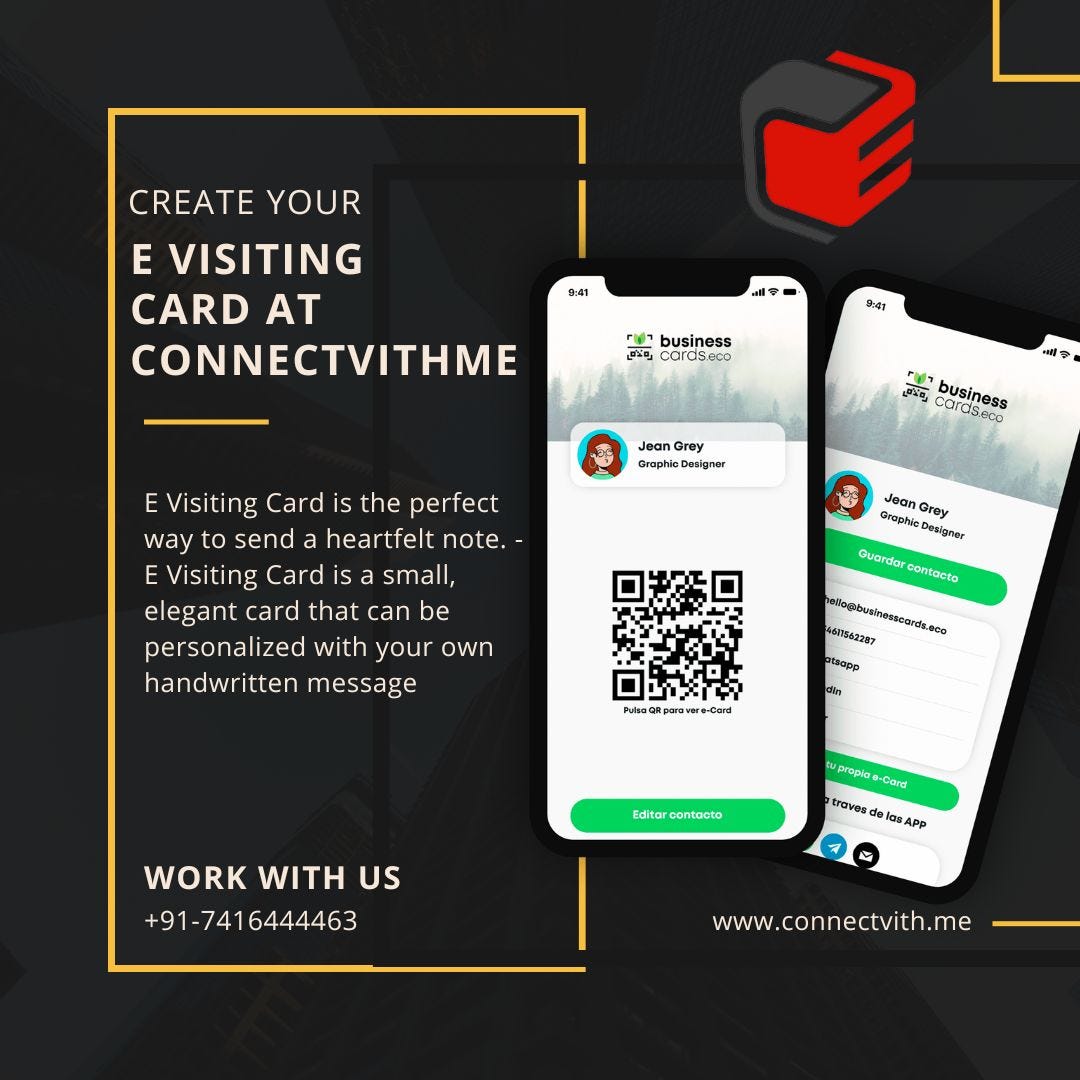 E Visiting Card — ConnectVithMe - ConnectVith Me - Medium