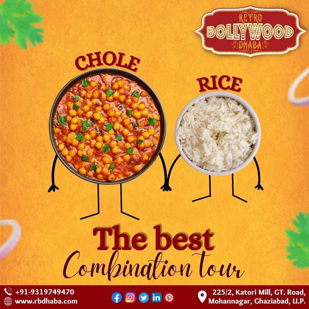 Chole with Rice!!! - Retro Bollywood Dhaba - Medium