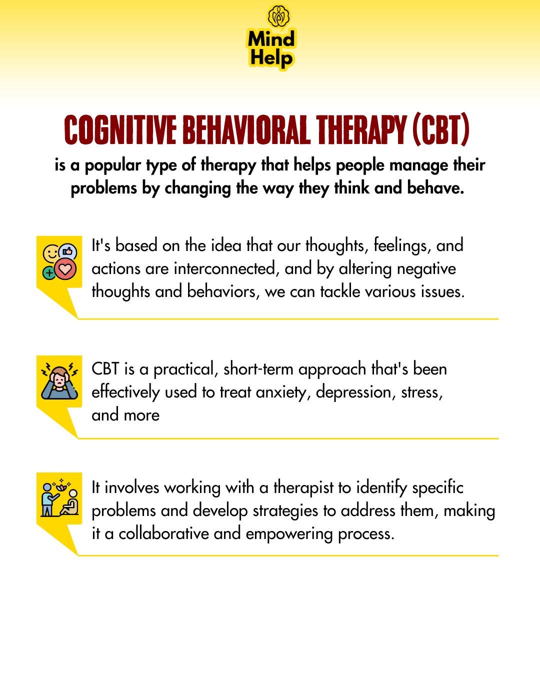 Cognitive Behavioral Therapy (CBT) is a widely used psychotherapy approach that helps people ...