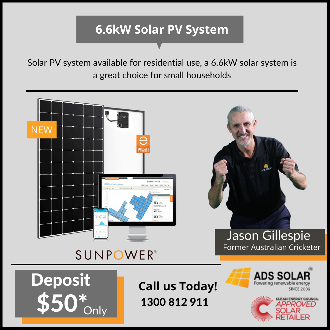 Sunpower 6.6kW Solar PV System — Deposit $50* Only - ADS SOLAR - Medium