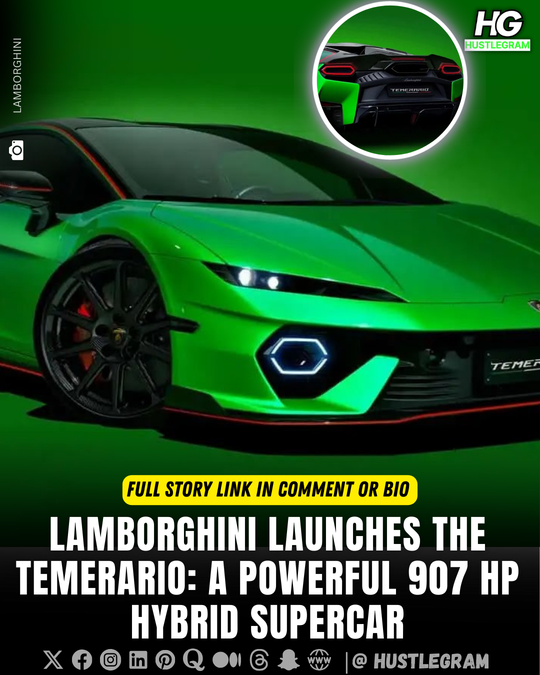 Lamborghini Launches the Temerario: A Powerful 907 HP Hybrid Supercar | by HustleGram | Aug ...