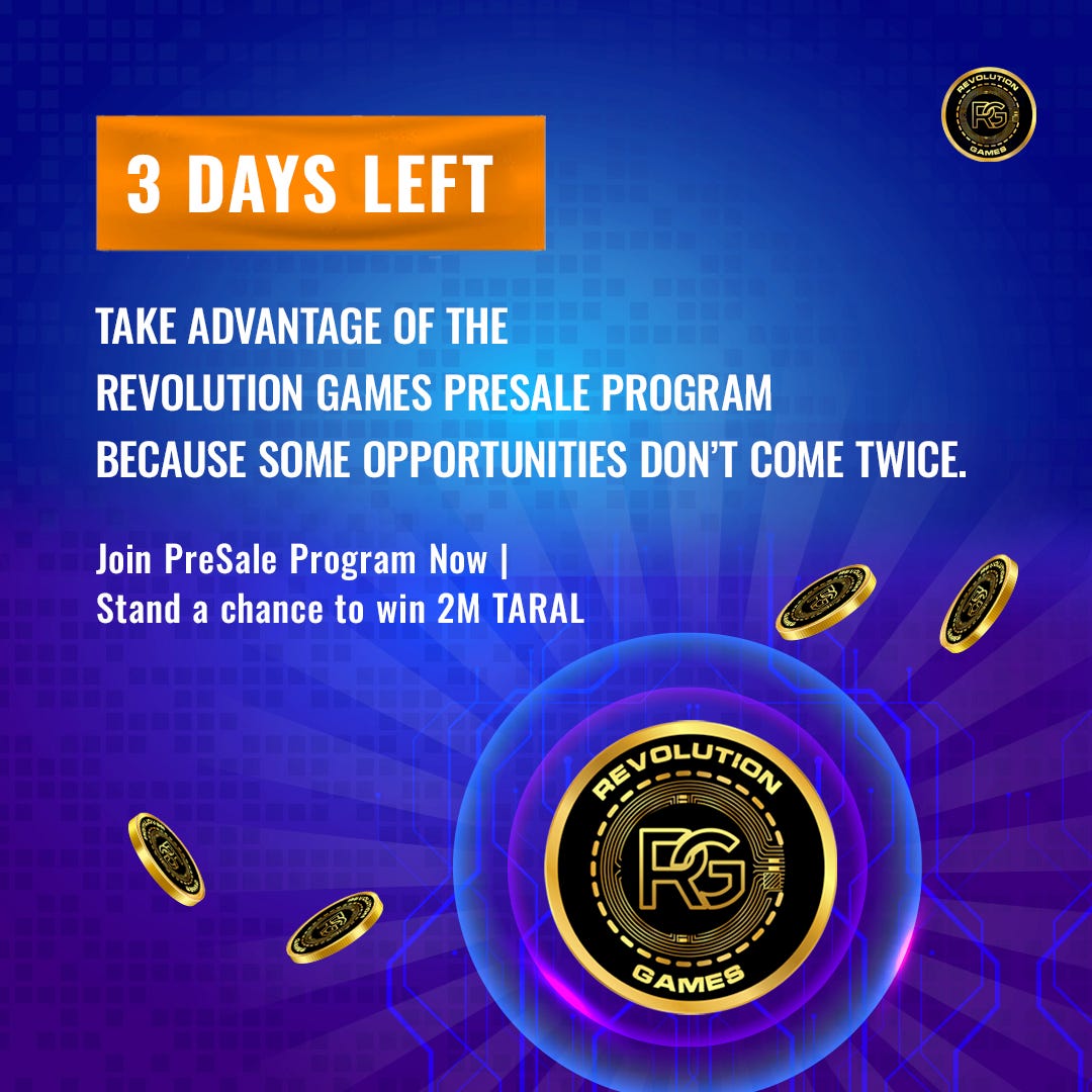 Presale Program of Revolution Games | 3 Days Left | Revolution Games ...