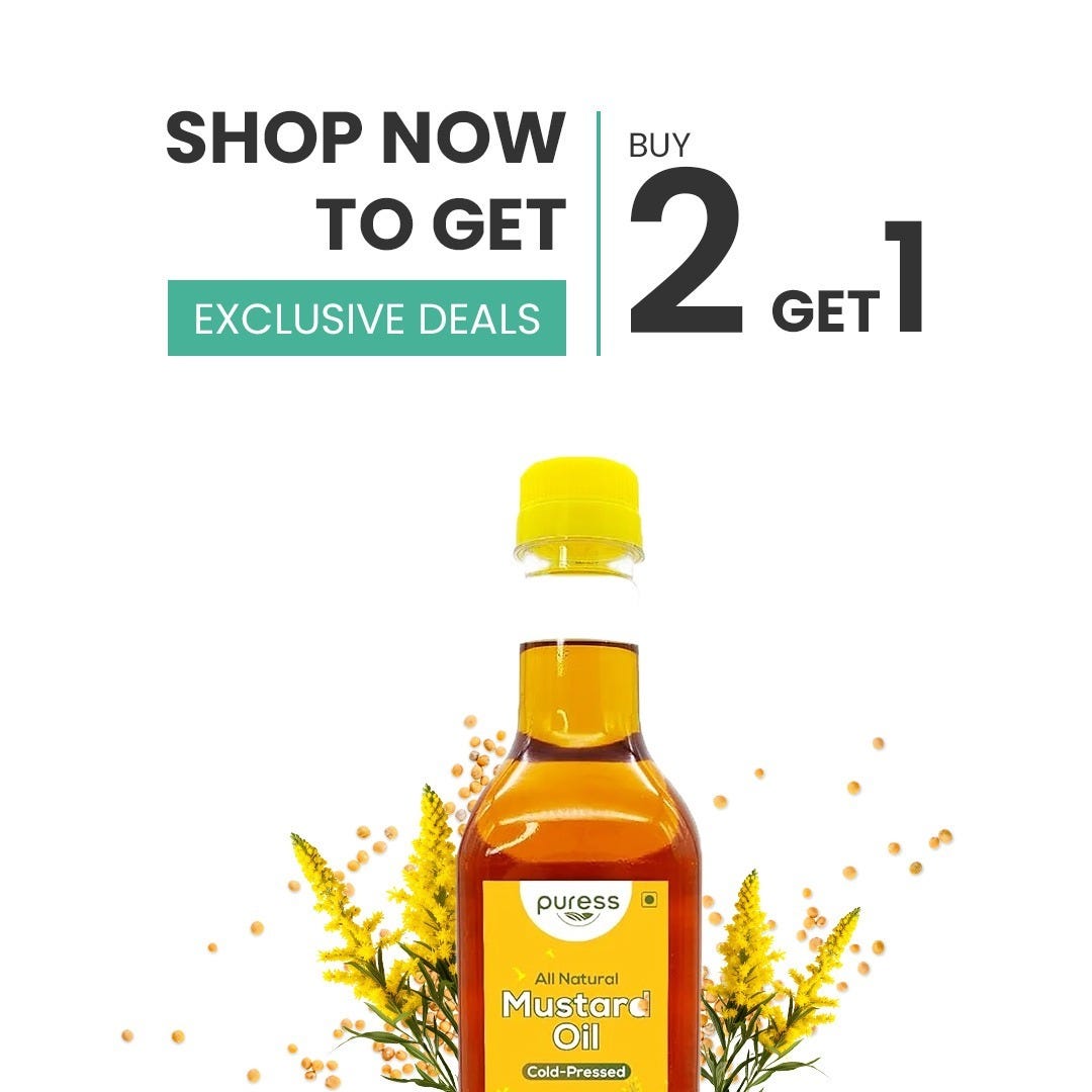 Cold Pressed Kachi Ghani Mustard Oil | Natural Sarso Tel — Puress | by ...