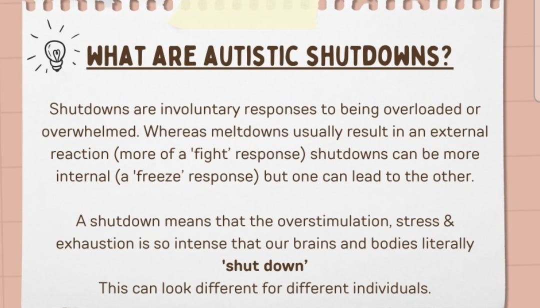 Autistic Shutdown Mode. A shutdown is not having the mental and… | by ...