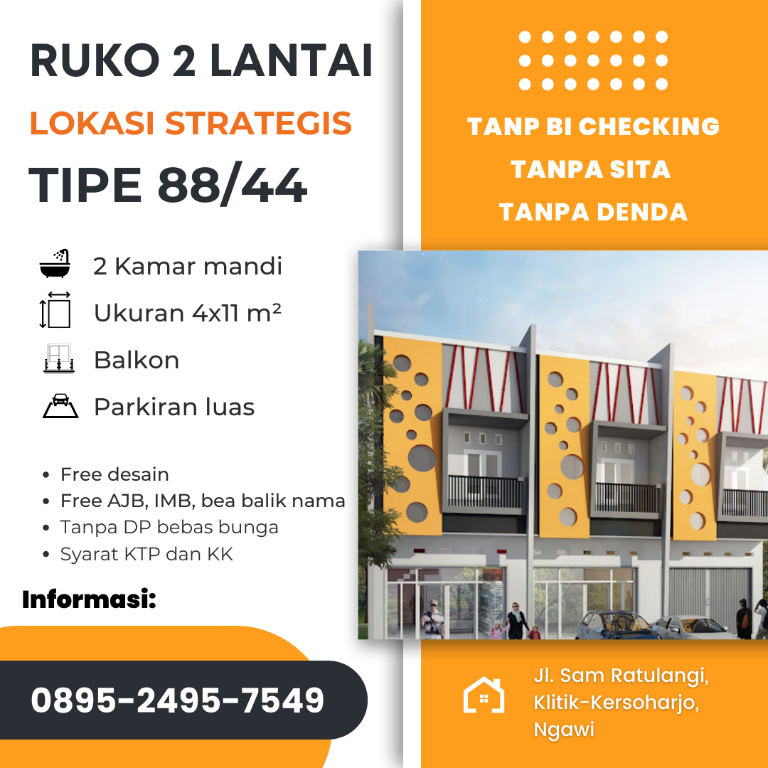 RUKO SIAP HUNI BEBAS BUNGA ANGSURAN TANPA BI CHECKING | by Perumahan ...