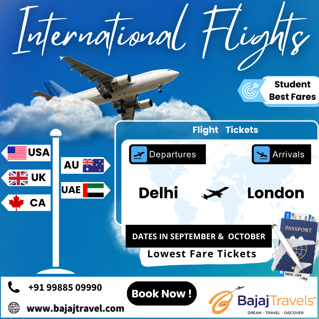 International Flight Ticket — USA, London, Canada, Australia, Dubai ...