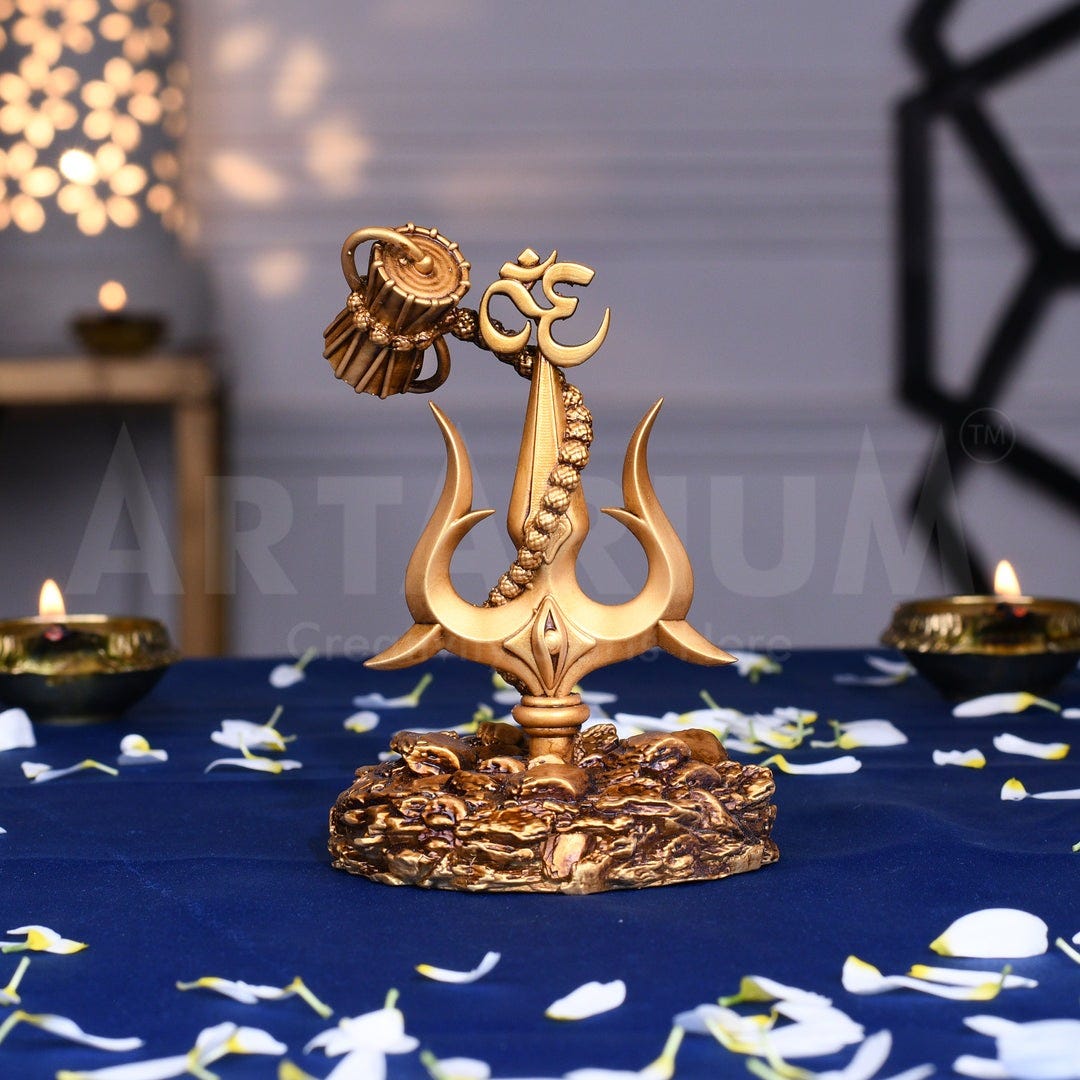 Lord Shiva’s Trishul With Damru: Symbol of Cosmic Balance and Divine ...