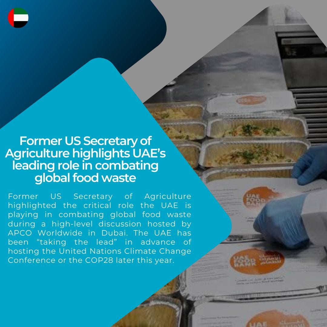 Former US Secretary of Agriculture Applauds UAE’s Efforts in Combating ...