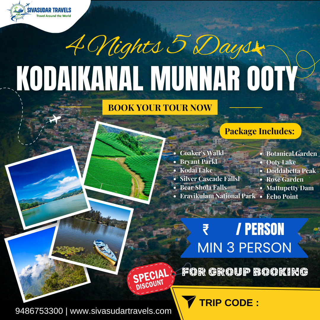 Unveil the Magic of the Hills with Our 4 Nights 5 Days #kodaikanal #munnar #ooty Tour Packages ...