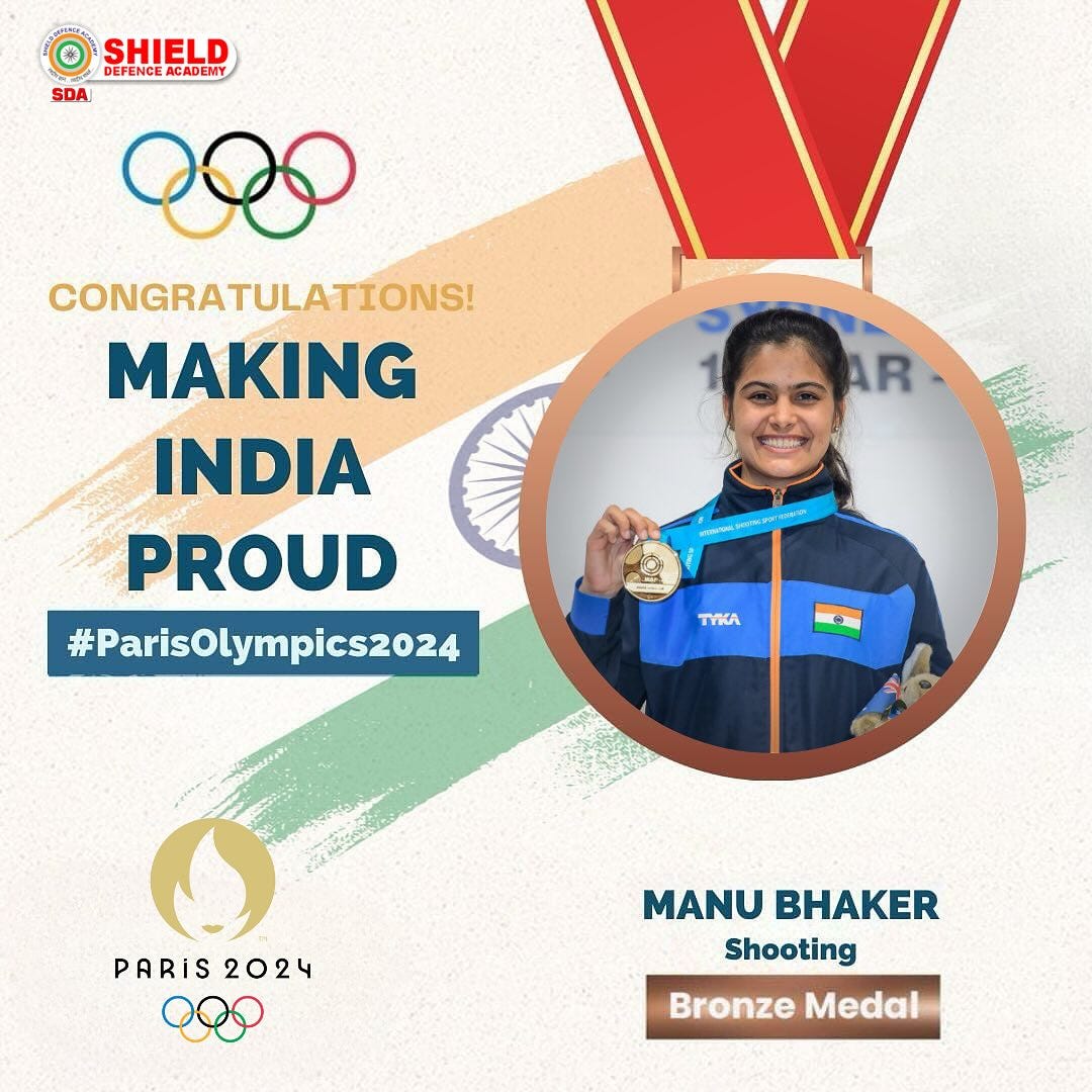 Congratulations to Bharat as Manu Bhakar has won us the first Medal in ...